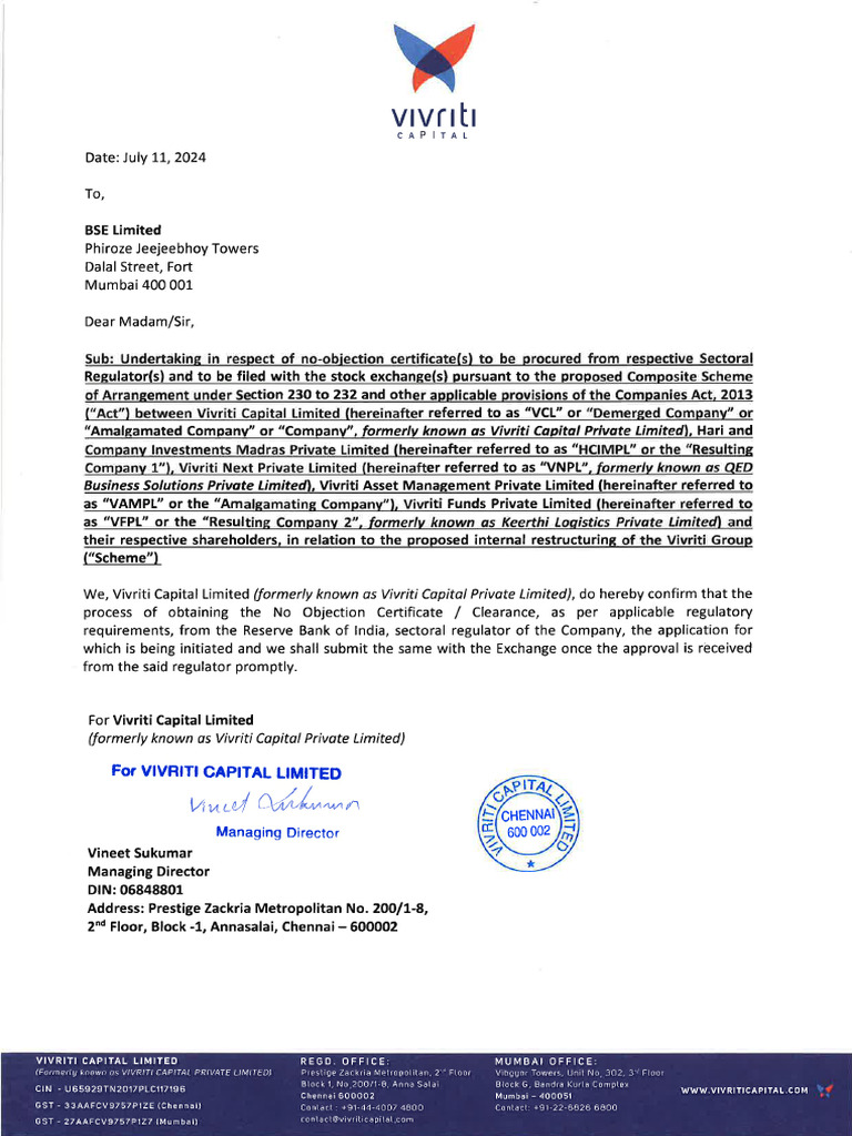 Undertaking - Sectoral NOC | PDF | Corporations | Private Sector