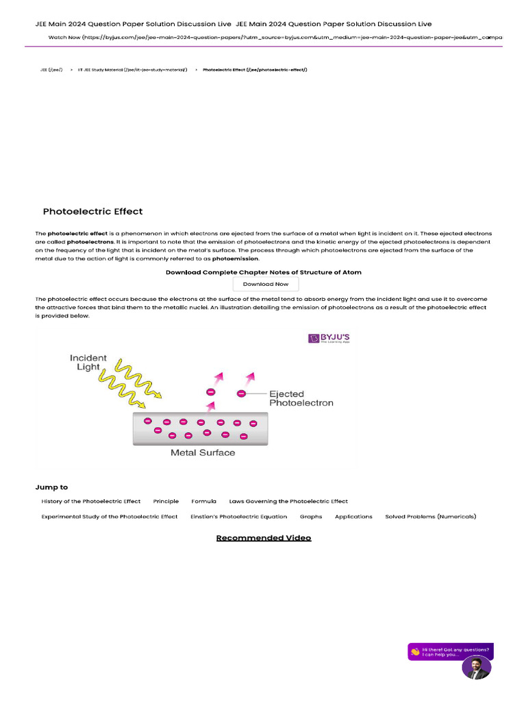 Photo Electric Effect | PDF