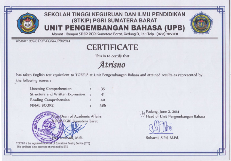 Sertifikat Topel | PDF