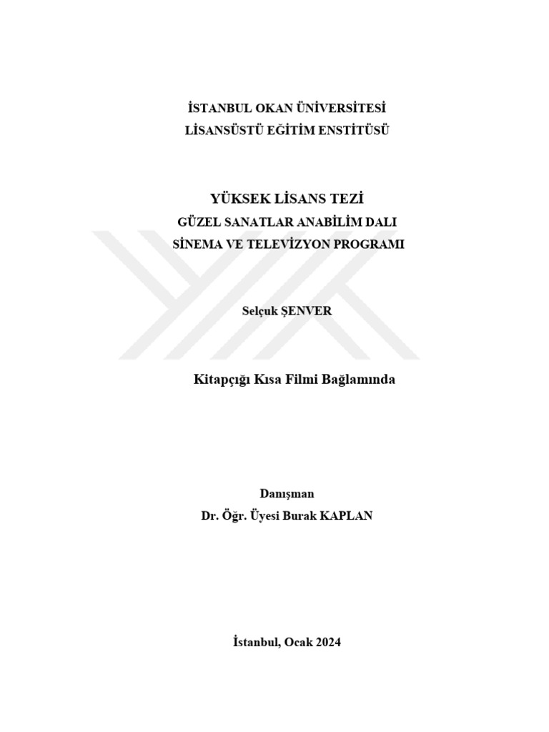 C Kitapcigi Kisa Filmi Baglaminda Sinemada Tekinsizlik - Selcuk Senver ...