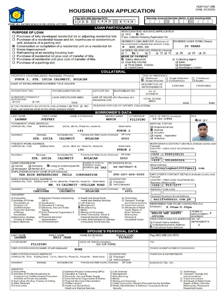 Housing Loan Application | PDF