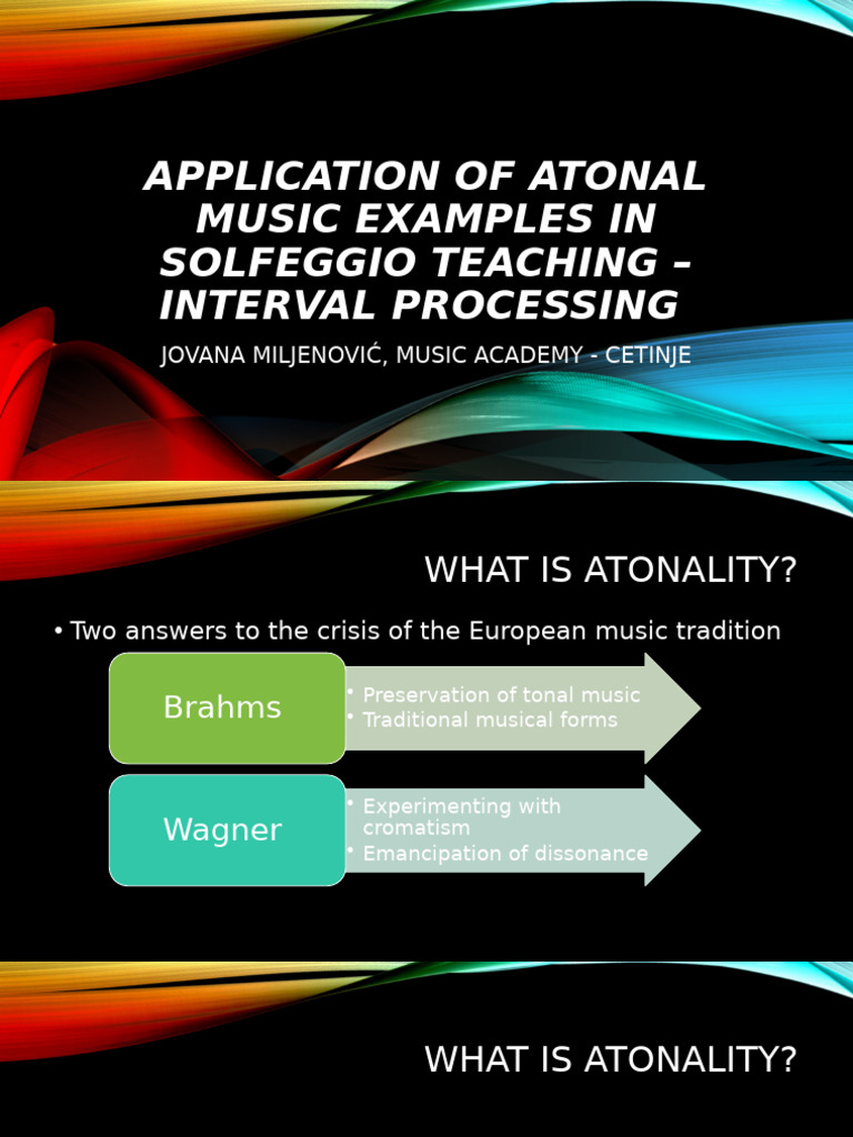 Application of Atonal Music Examples in Solfeggio | PDF | Interval ...