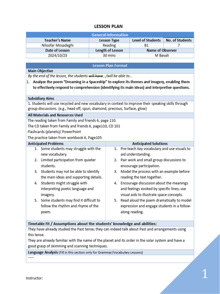Ittc Lesson Plan Revised | PDF | Reading Comprehension | Cognition