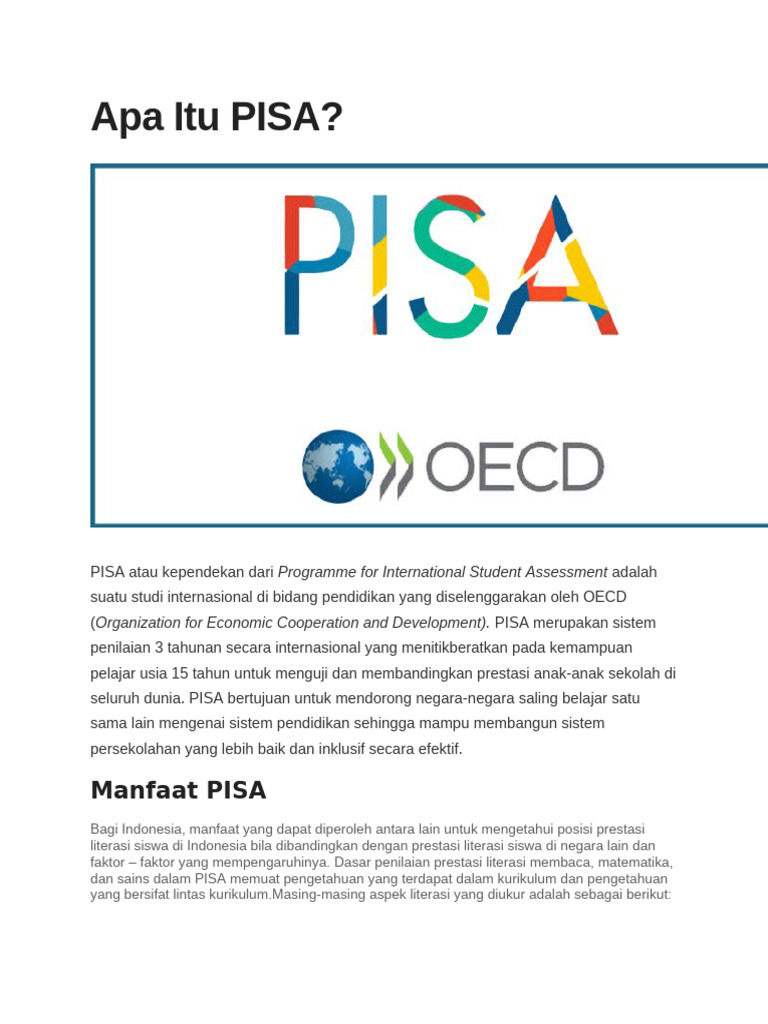 Apa Itu PISA | PDF | Ilmu Sosial