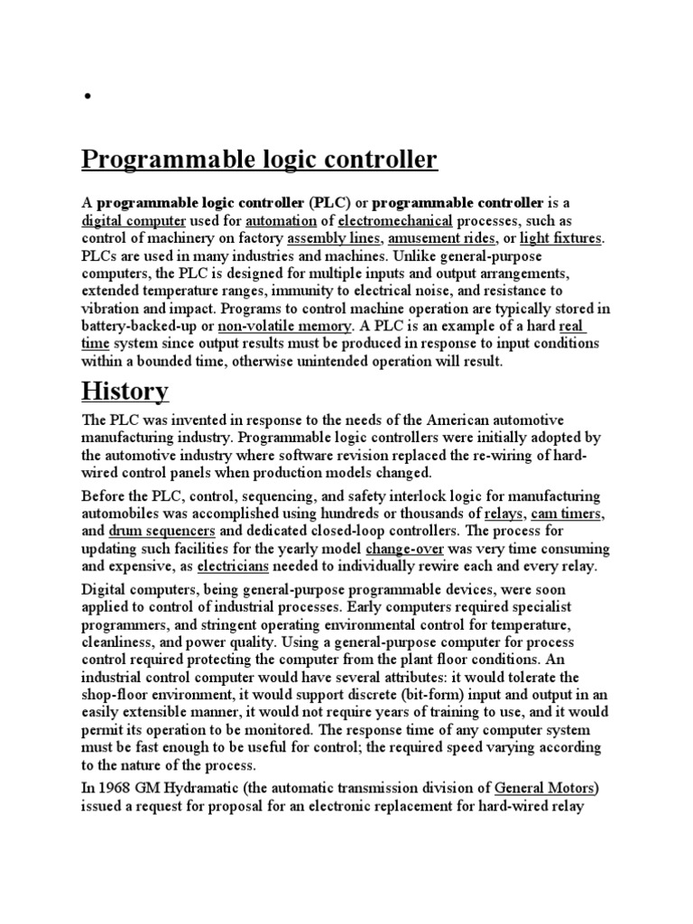 Schematic Diagram Of Programmable Logic Controller Programma