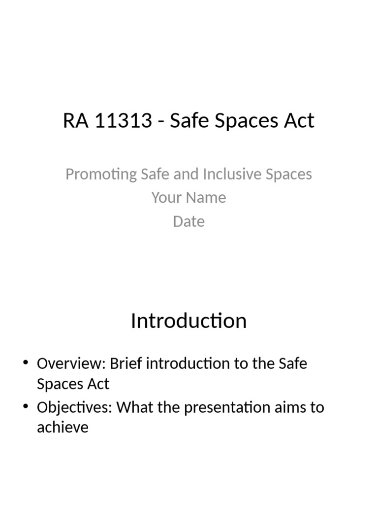RA11313 Safe Spaces Act Presentation | PDF | Science & Mathematics
