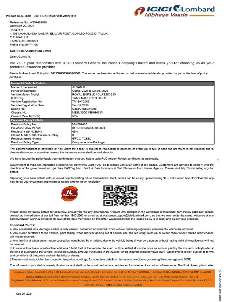 3005 361939169 00 000tn18ay2589 | PDF | Insurance | Pro Rata