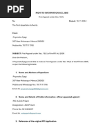 RTI Model Application Format For First Appeal PDF | PDF
