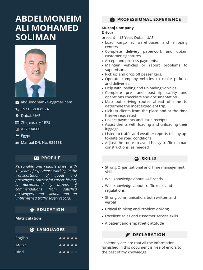 Abdelmoneim Ali Mohamed Soliman Resume 21-10-2023!10!28-38 | PDF | Transport