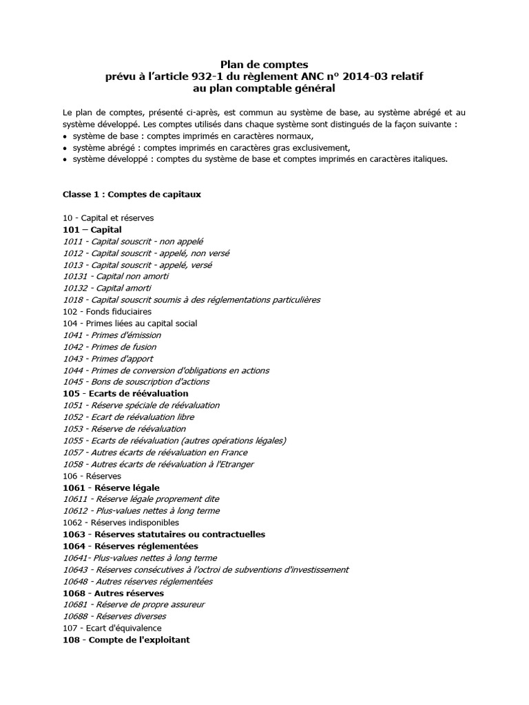 Plan Comptable Général 2024 | PDF | Immobilisations | Prêts