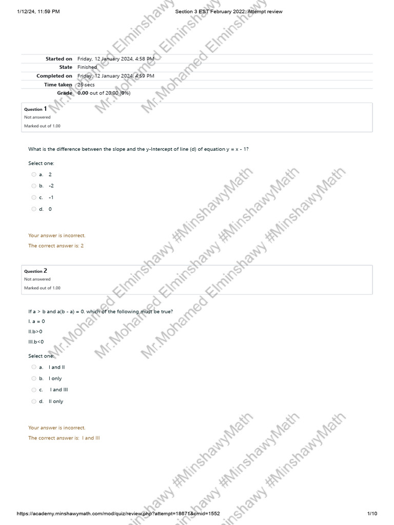 Est i Math Febuary 2022 | PDF | Mathematics | Mathematical Analysis
