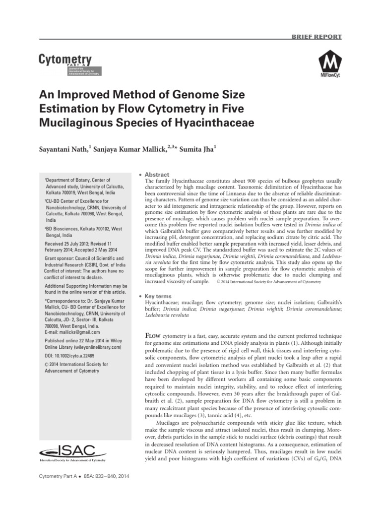 Cytometry PT A - 2014 - Nath - An Improved Method of Genome Size ...