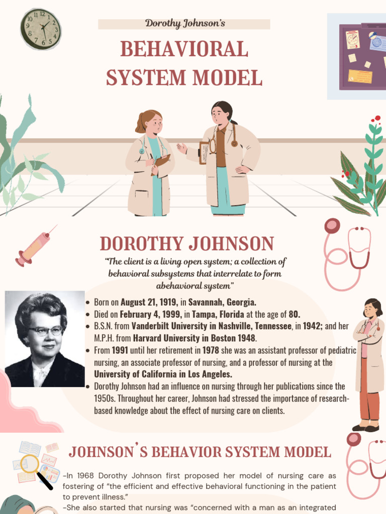 Dorothy Johnson's Behavioral System Model | PDF | System | Attachment Theory