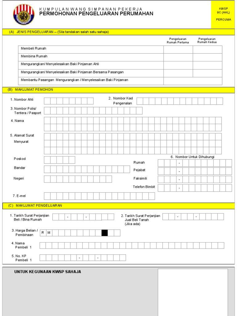 Borang Perumahan KWSP 9C Latest | PDF
