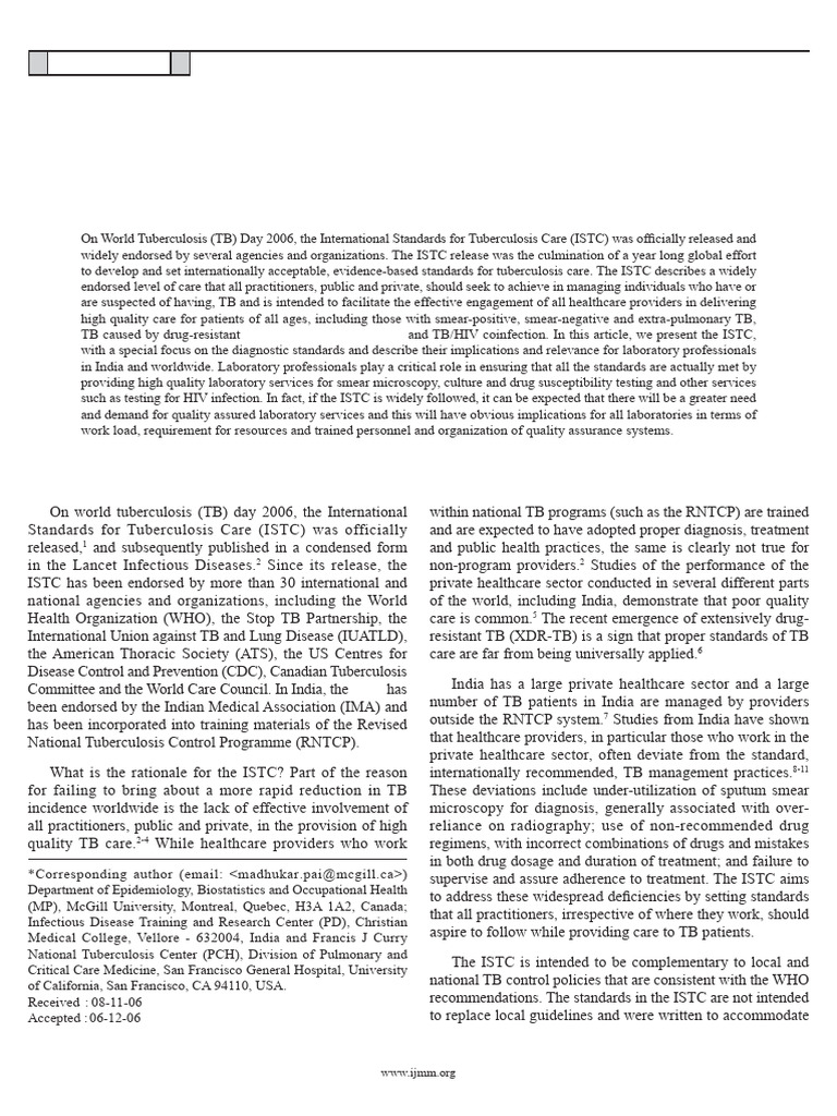 MB 07030 | PDF | Tuberculosis | Diseases And Disorders