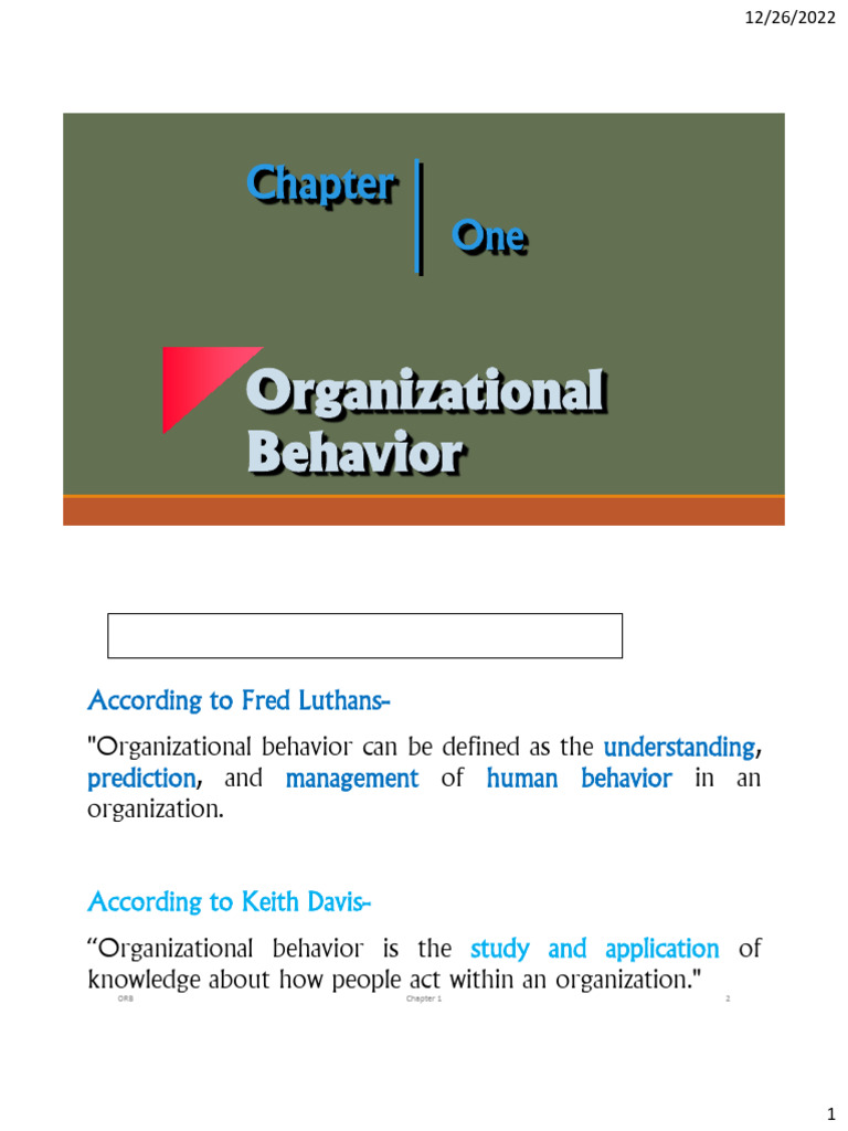 Understanding Organizational Behavior | PDF | Motivational | Motivation