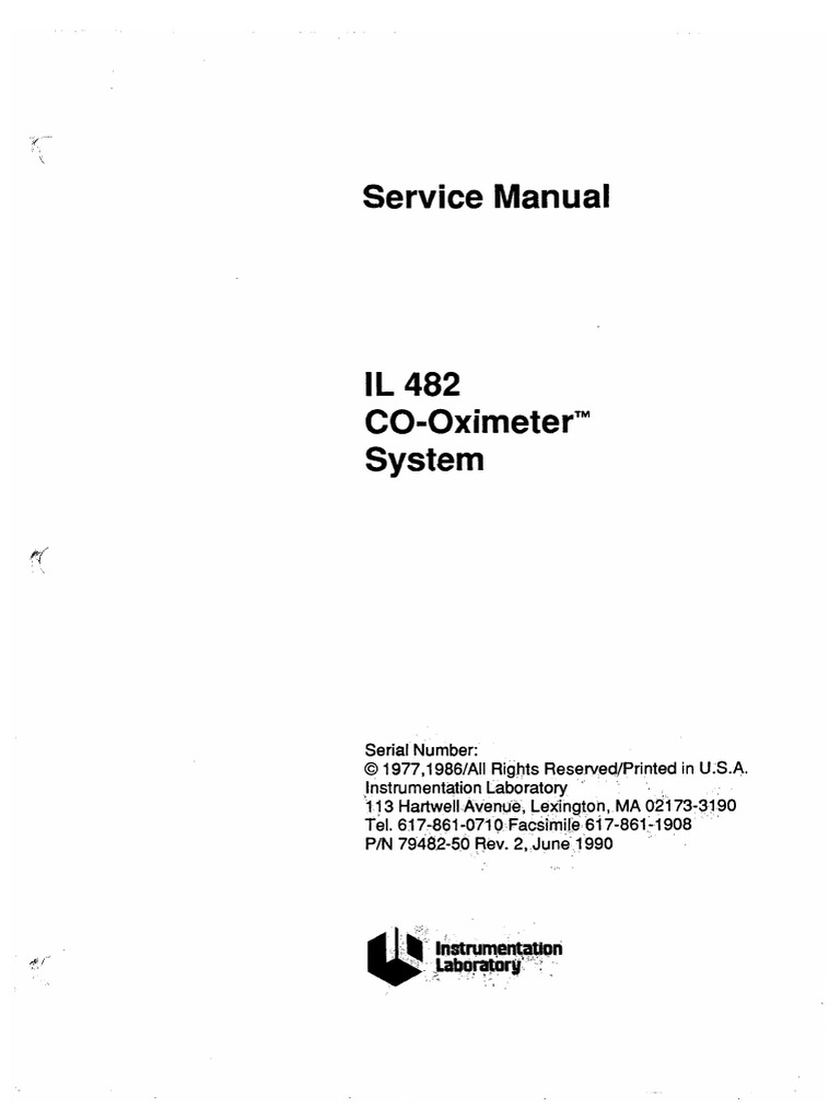 IL 482 Service Manual | PDF