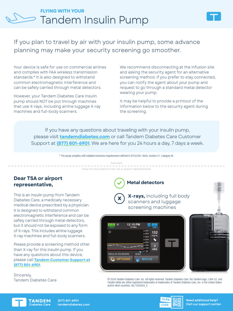 Traveling with Tandem Insulin Pump Guide | PDF