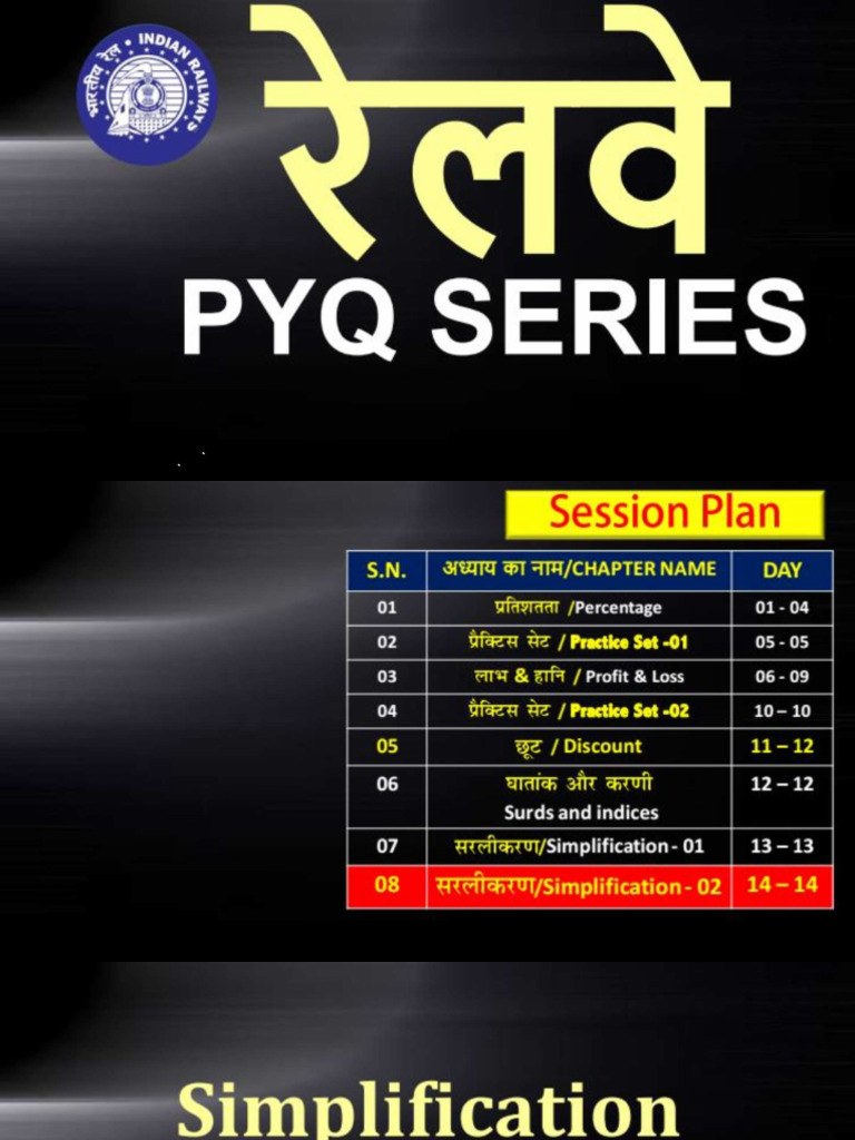 Class-16 (Simplification - 02) (Railway PYQ Series) | PDF