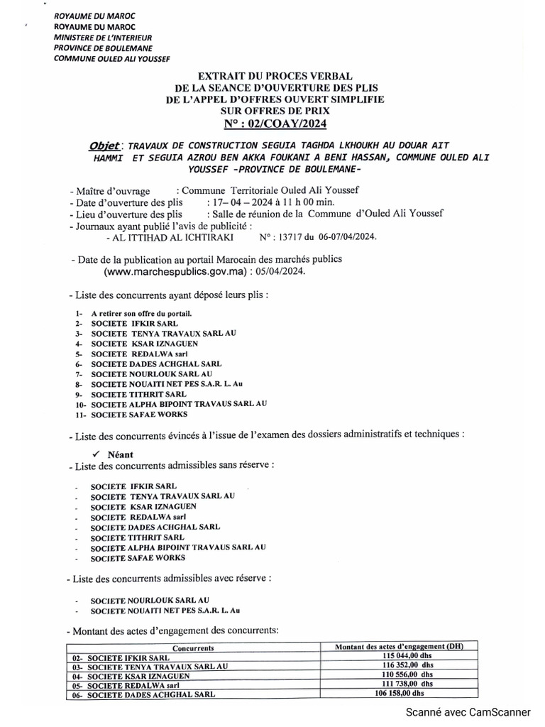 Extrait de PV AOS N°02-2024 | PDF