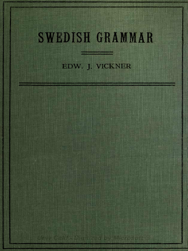 A Brief Swedish Grammar | PDF | Grammatical Gender | Stress (Linguistics)
