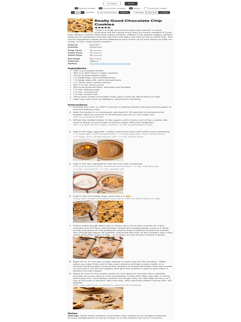 Really Good Chocolate Chip Cookies | PDF | Baking | Chocolate