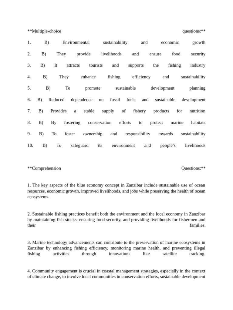 Answer | PDF | Sustainability | Environmental Science