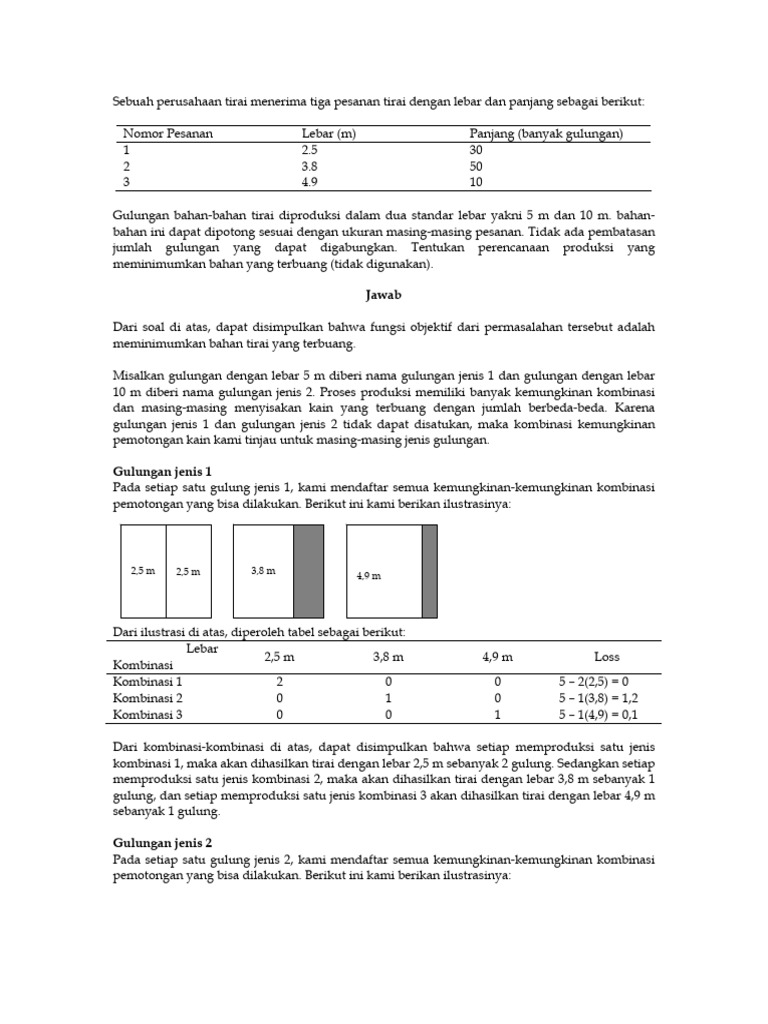 Soal Jawab Pemodelan Riset Operasi | PDF