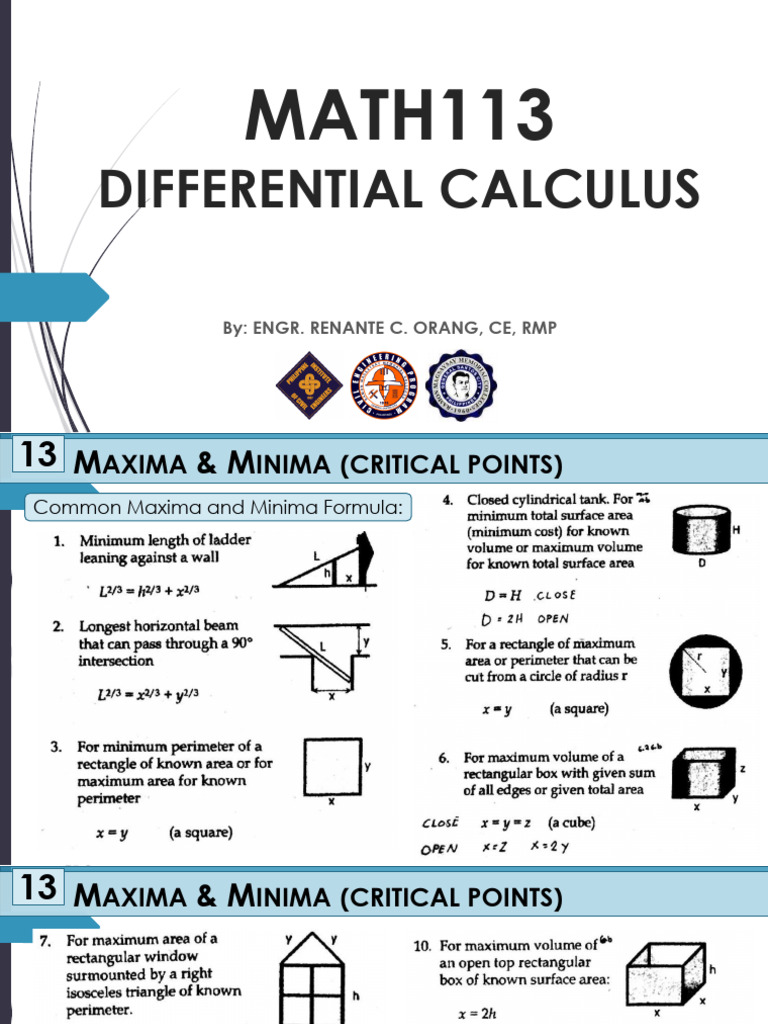 MATH113-DIFFERENTIAL-CALCULUS-xFinals-DAY-4-2024-2025 | PDF
