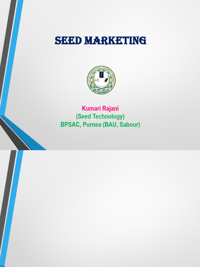 Seed Marketing | PDF | Marketing | Marketing Research
