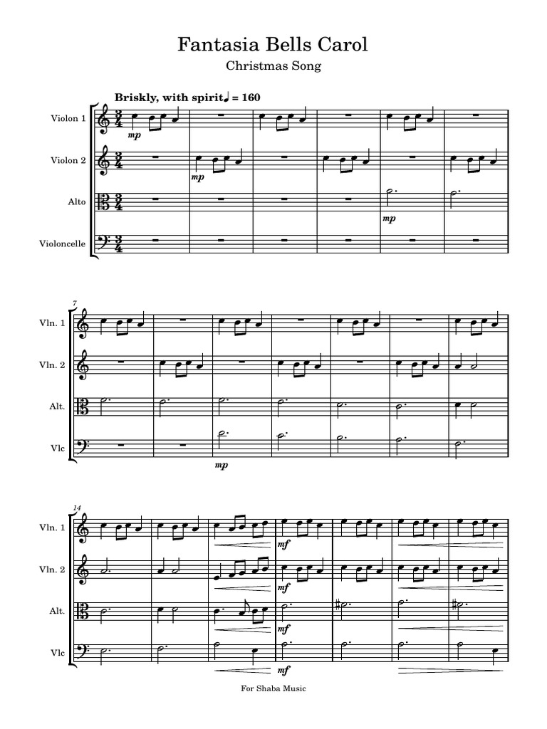 Fantasia Bells Carol | PDF | Christmas
