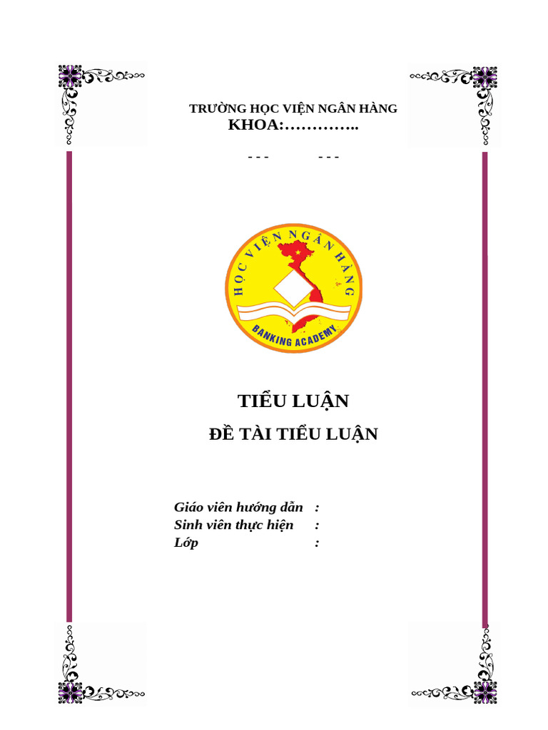 Mau Bia Tieu Luan Hoc Vien Ngan Hang | PDF