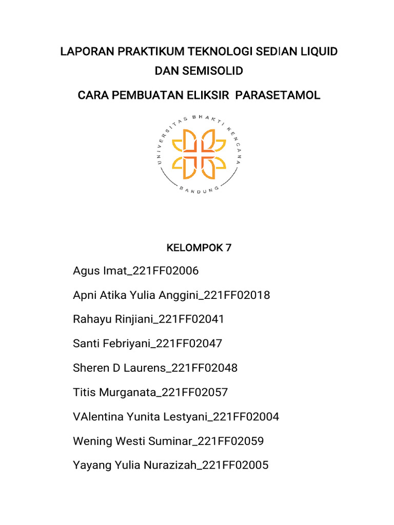 Pembuatan Eliksir Parasetamol | PDF