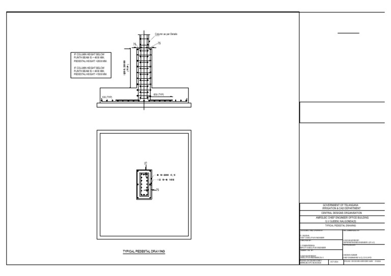 Typical Pedestal Drawing Details | PDF | Building Technology ...