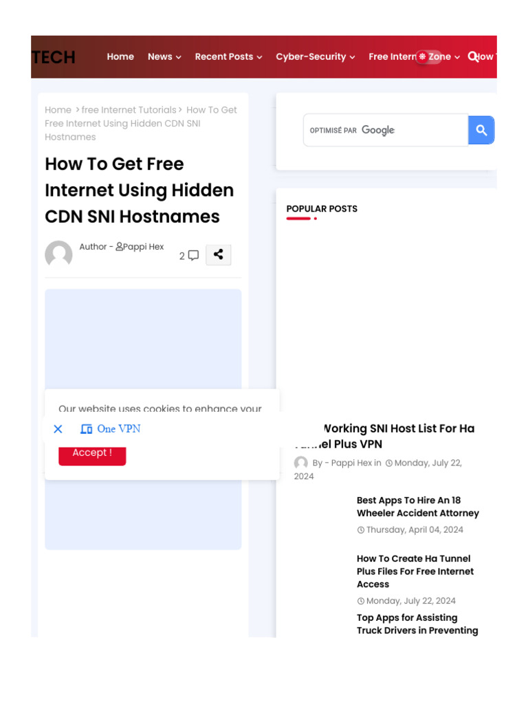 How To Get Free Internet Using Hidden CDN SNI Hostnames | PDF | Internet | Cyberspace