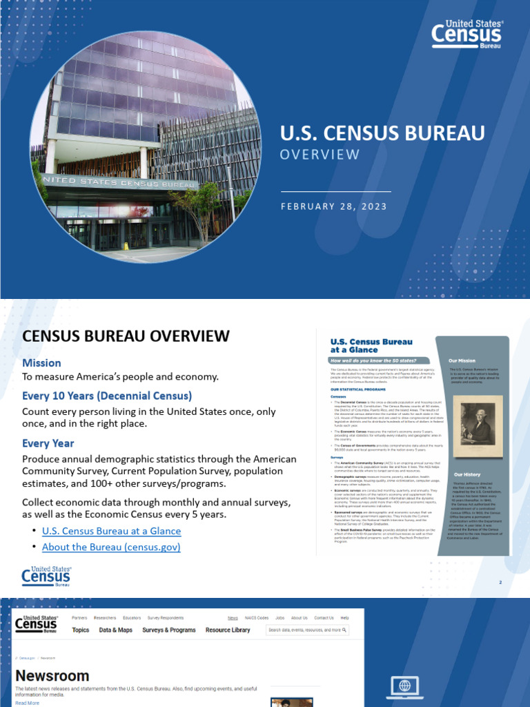 U.S. Census Bureau Overview 2023 | PDF | American Community Survey ...