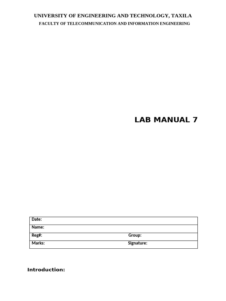 Lab Manual 07 | PDF | Computing | Computer Programming