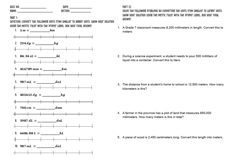 Converting Units From Smaller To Larger | PDF