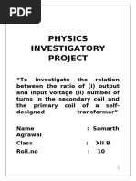 Physics Project: Transformer Study | PDF | Transformer | Inductor