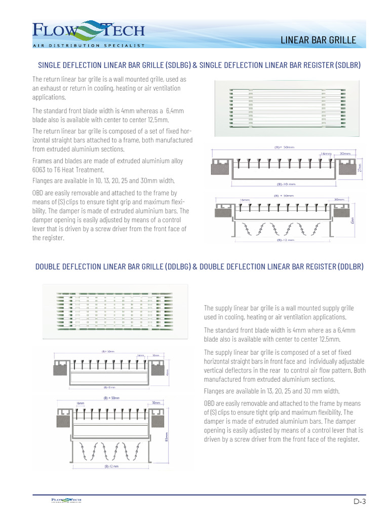Double Deflection Linear Bar Grille & Register | PDF | Extrusion ...