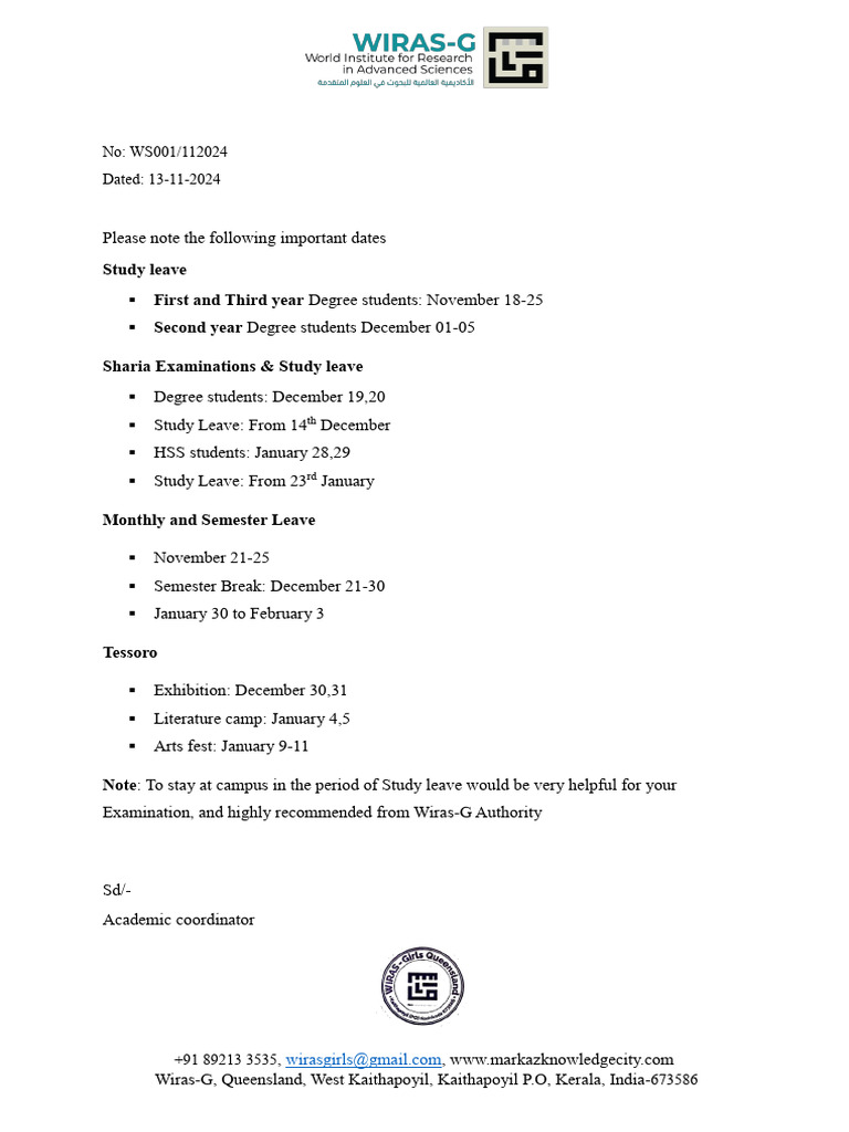 Date Notification | PDF