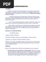 Memo Structure and Components Guide | PDF | Memorandum | Communication