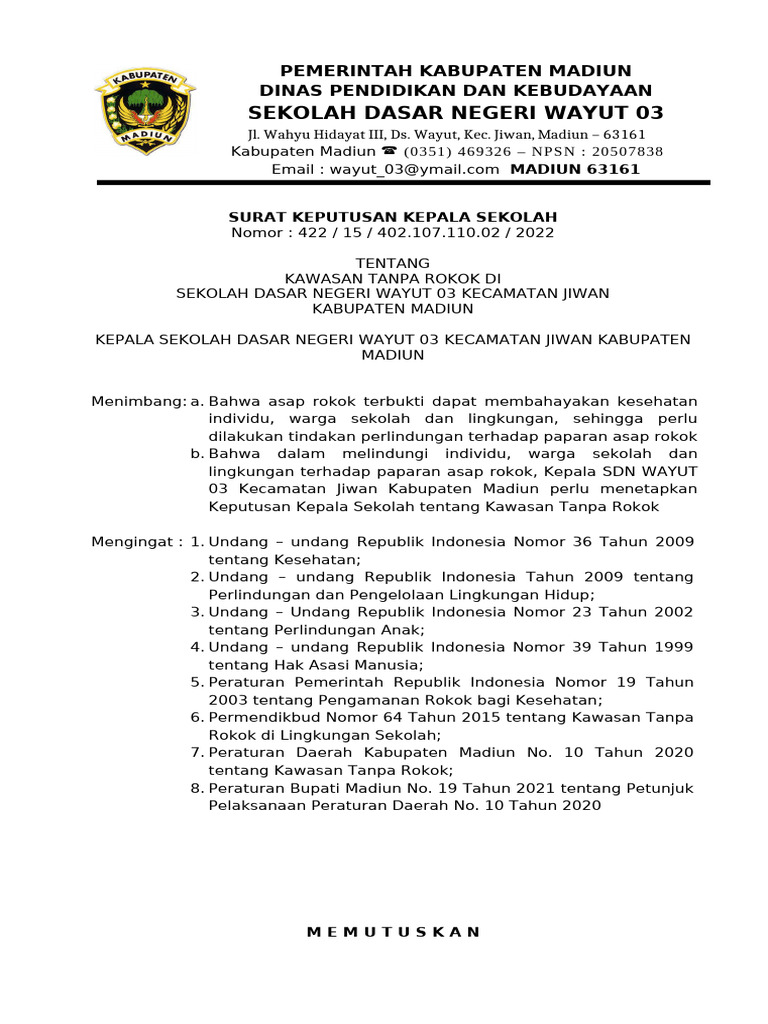 SK KTR 2022 - SDN Wayut 03 | PDF