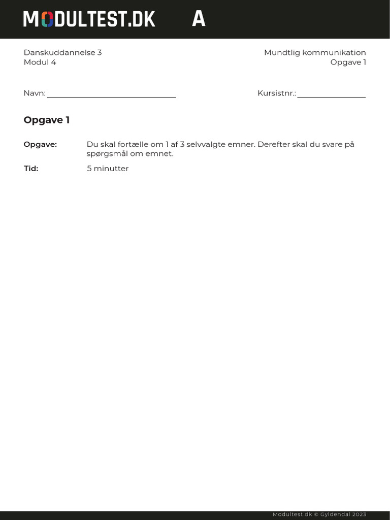 Mundtlig DU3.4 | PDF