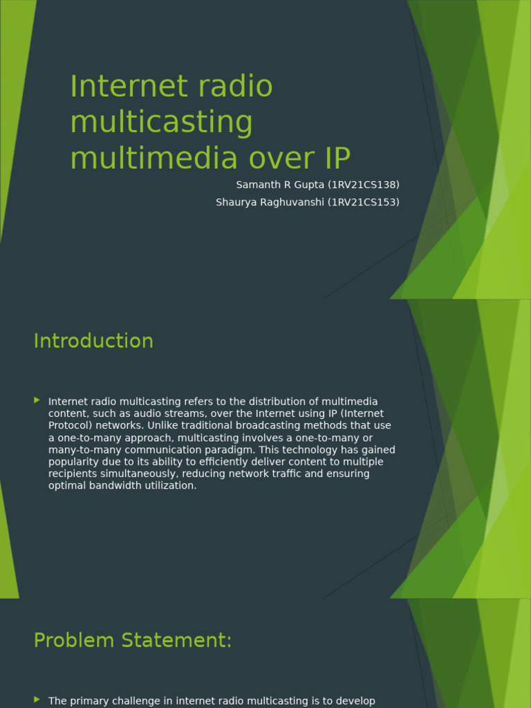 Internet Radio Multicasting Multimedia Over IP | PDF | Multicast | Computer Network