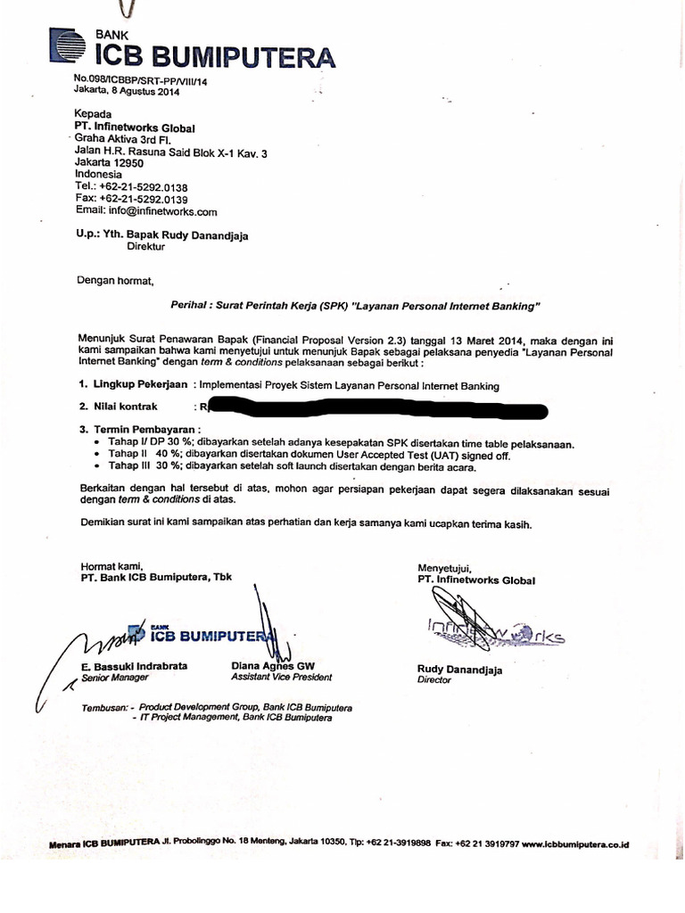 SPK Internet Banking ICB Bumi Putera (MNC Bank) | PDF