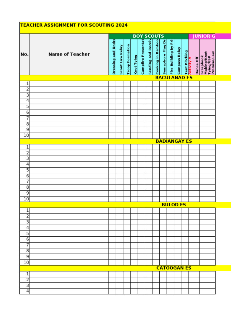 Scouting 2024 - Event Assignments | PDF | Scouting And Guiding ...