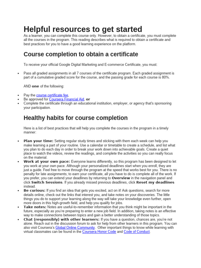 w1-s3. Helpful Resources To Get Started | PDF | Computing | Software