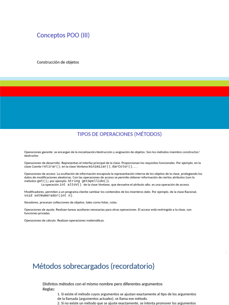 Programación Orientada A Objetos En Java 1 Pdf Constructor Programación Orientada A Objetos