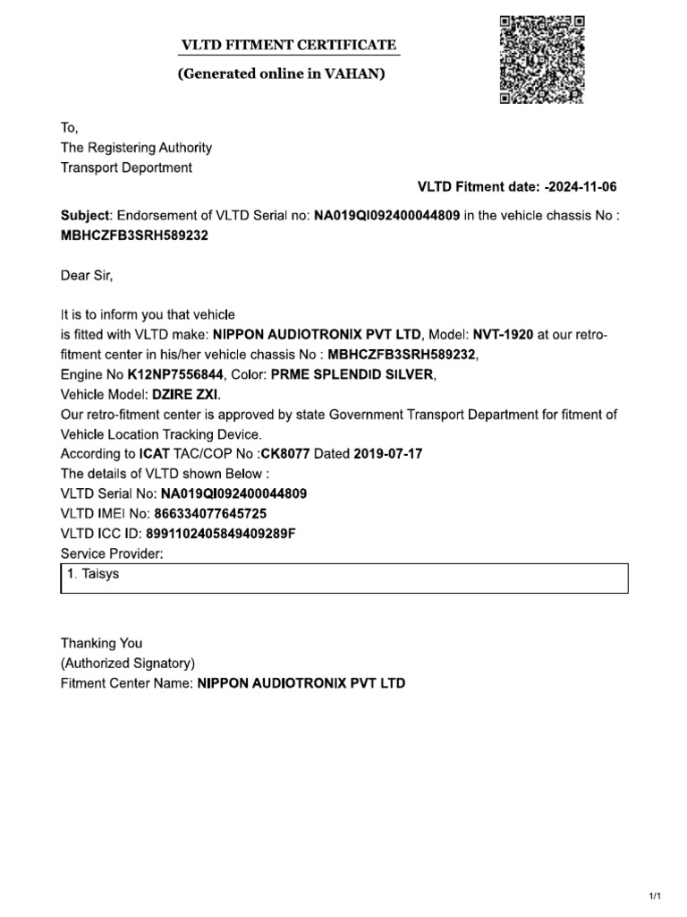 VLD Certificate | PDF